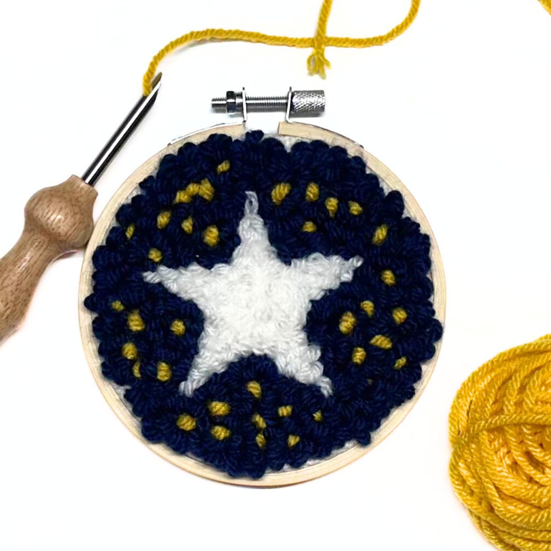 Star Punch Embroidery DIY Kit Punch Needle Yarn - Etsy