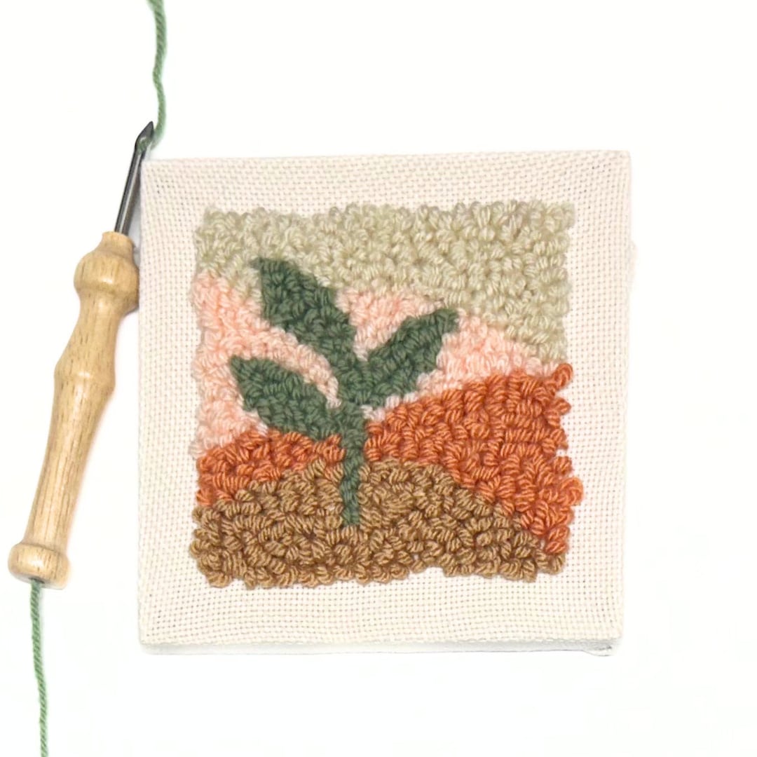 Desert Sprout Punch Embroidery DIY Kit Punch Needle Yarn - Etsy