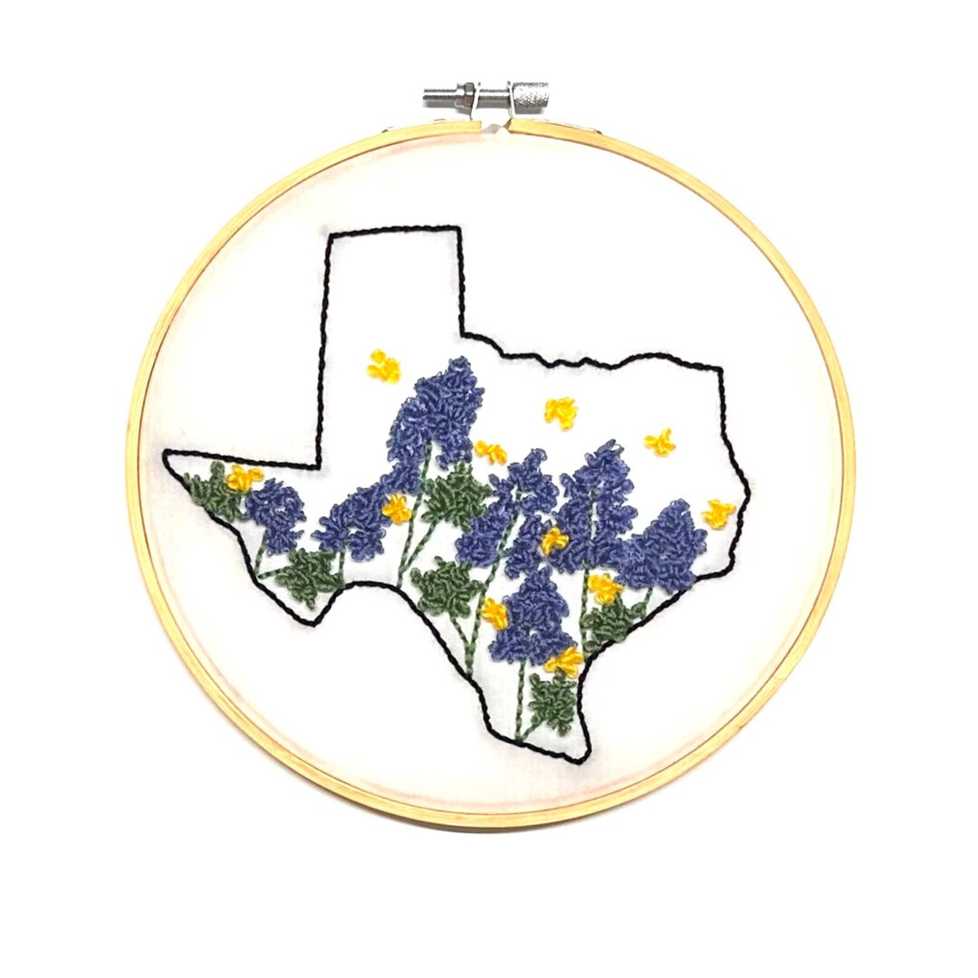 Texas Bluebonnets DIY Punch Embroidery Kit Punch Needle Floss - Etsy