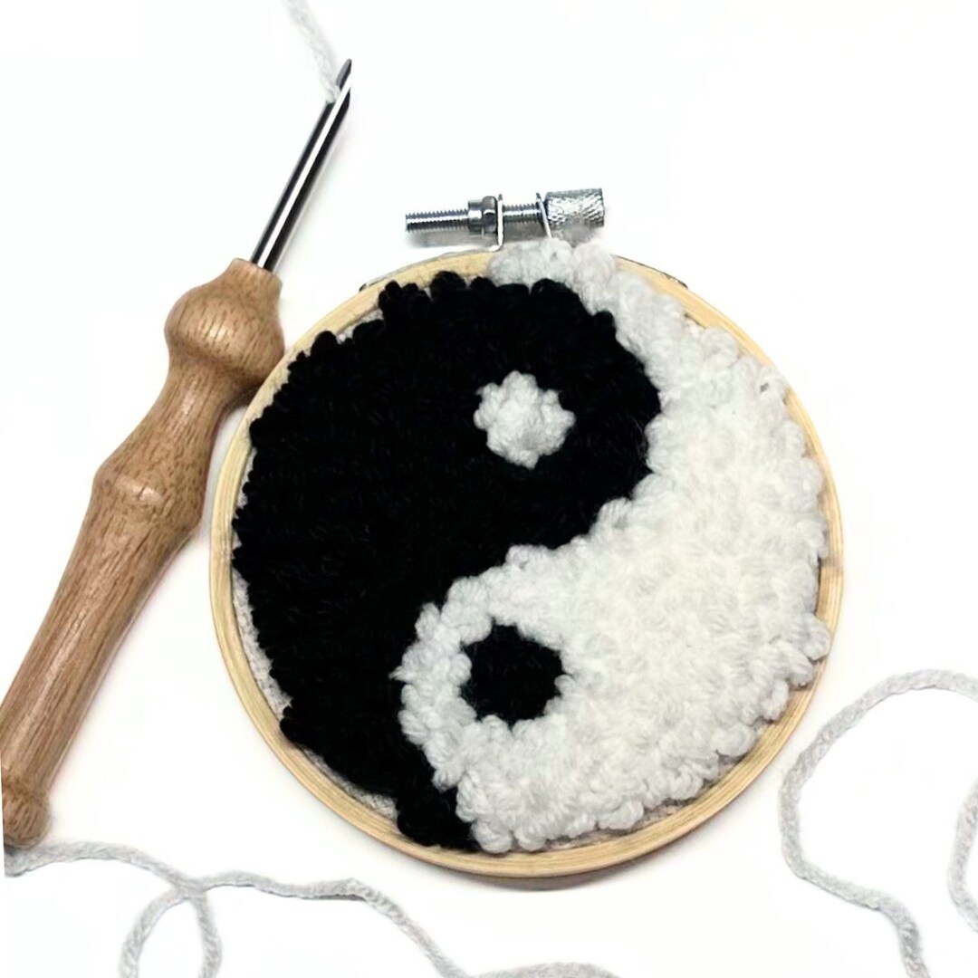 Yin-yang Punch Embroidery DIY Kit Punch Needle Yarn - Etsy