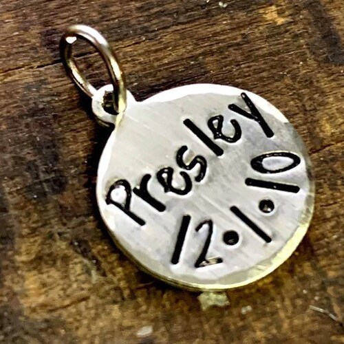 Custom Silver Small Name Charm - Etsy