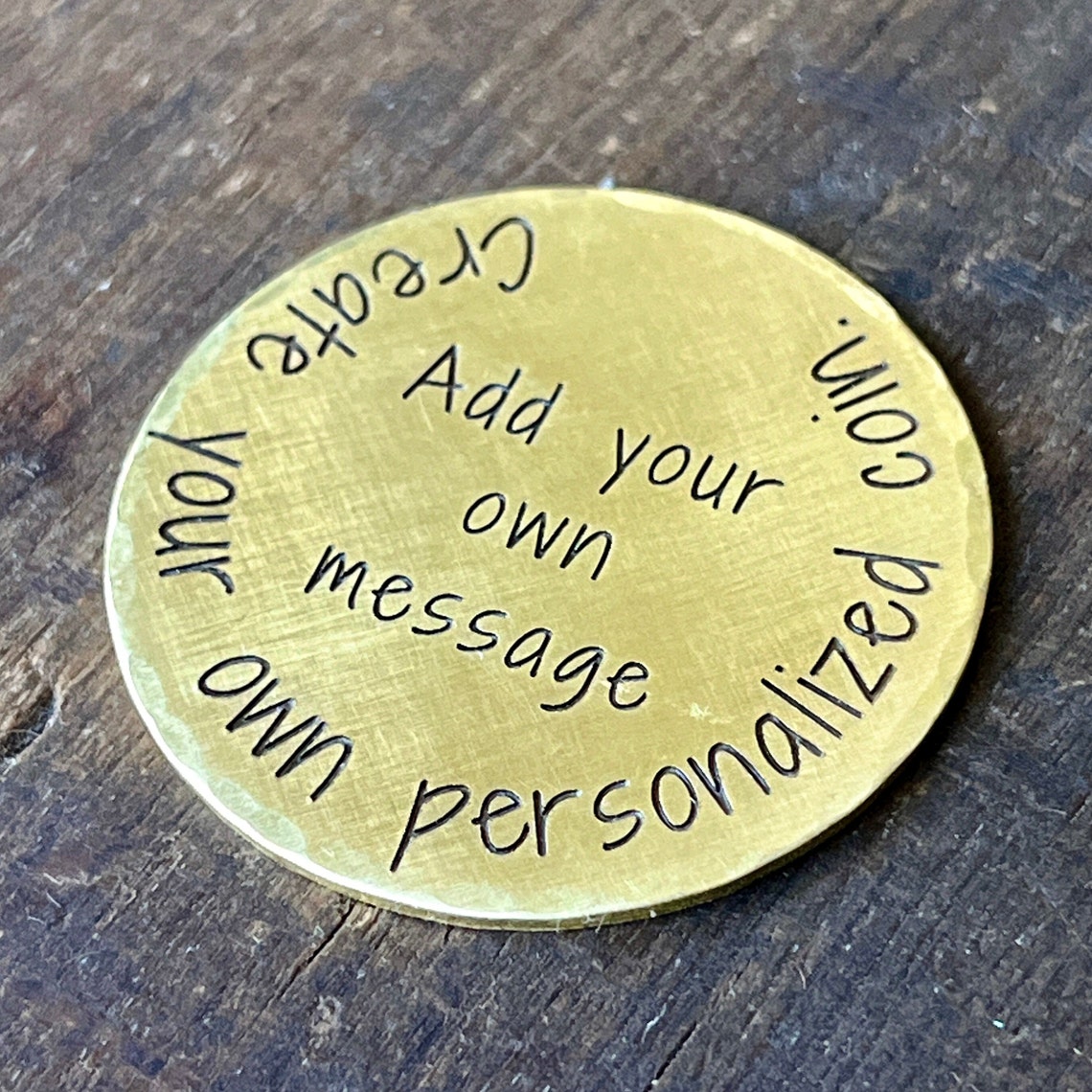 Personalized Brass Pocket Coin: Engraved Message, Sentimental Gift - Etsy