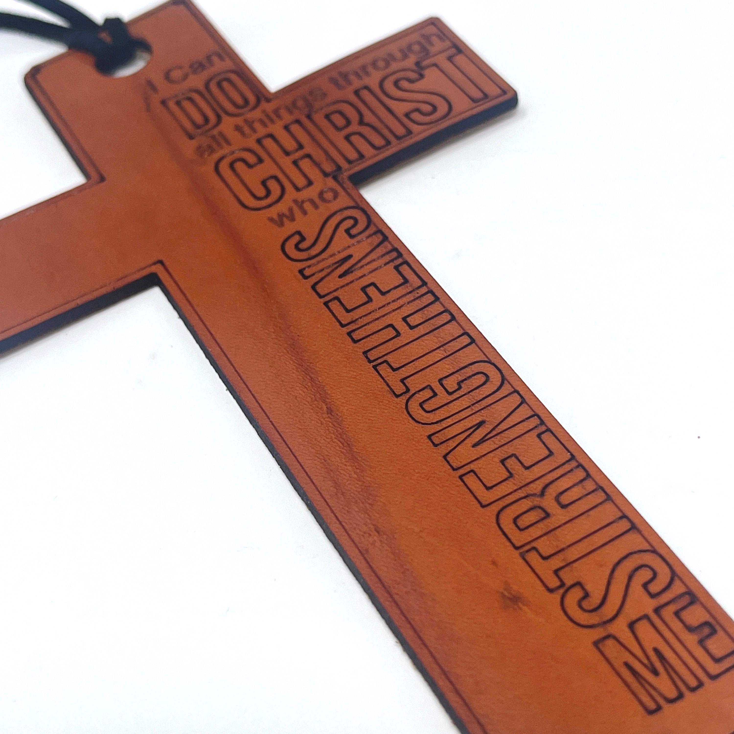 Unique Cross Bookmark • Christian Bible Verse Leather Bookmark ...