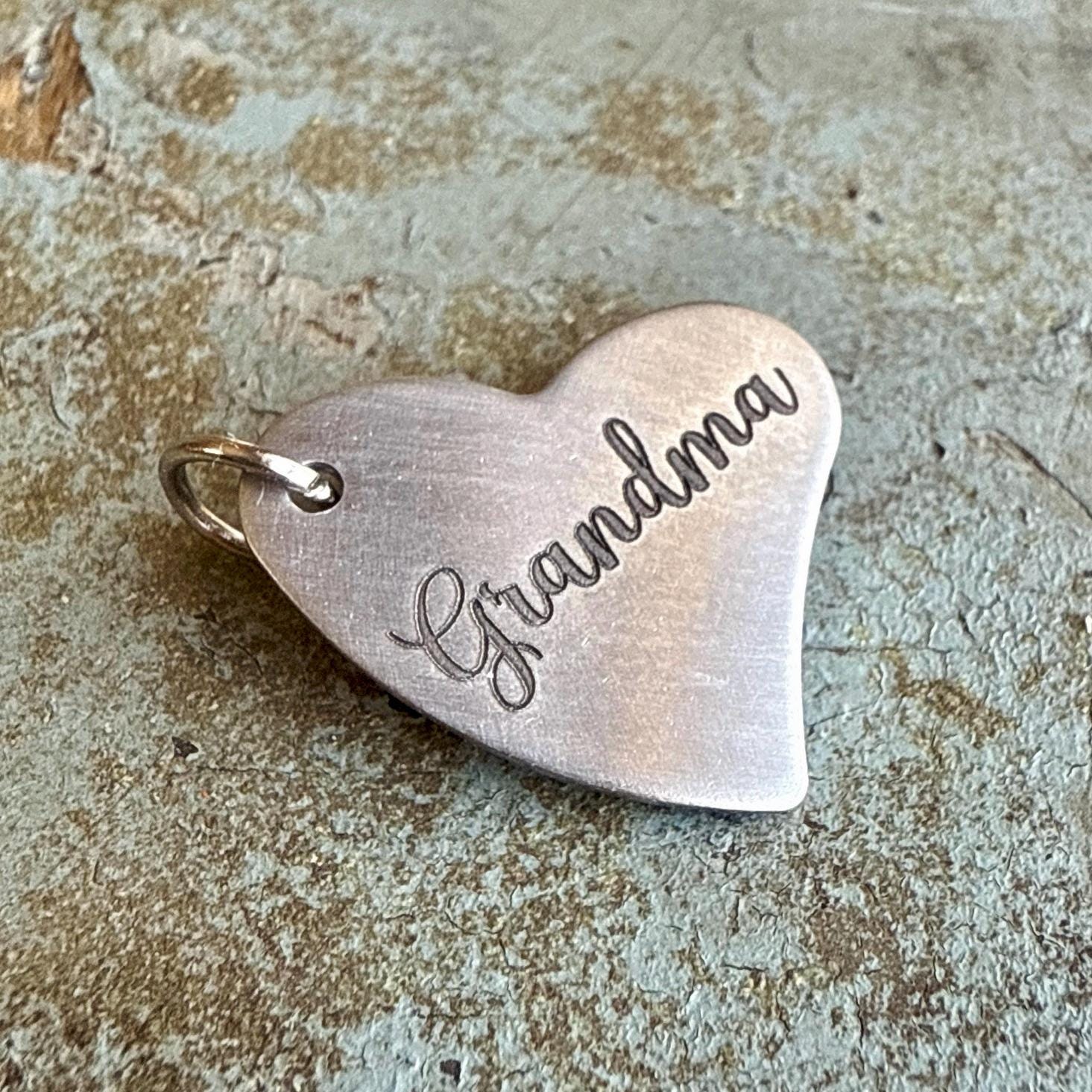 Custom Grandma Heart Necklace: Engraved Stainless Steel, Sterling ...