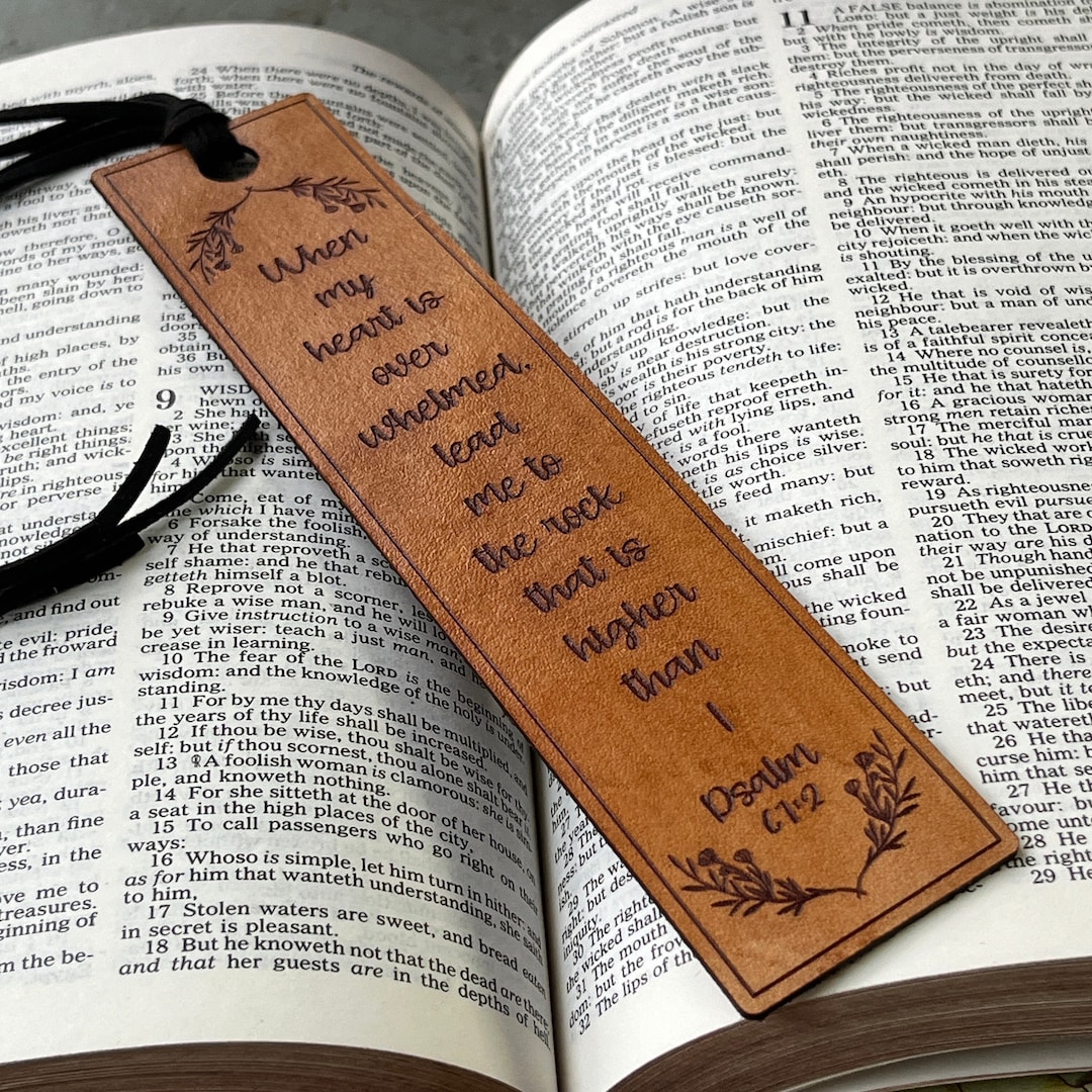 Scripture Book Marks, Grief Care, Leather Bible Bookmark, Custom ...