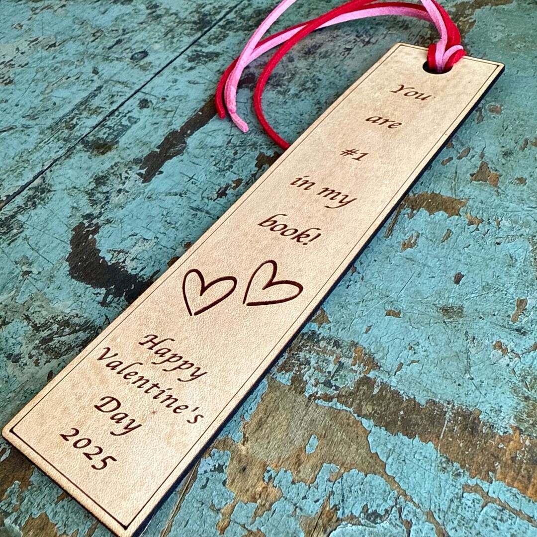 Cute Valentines Day Bookmark, Leather Gift, Happy Valentine's Day 2025 ...