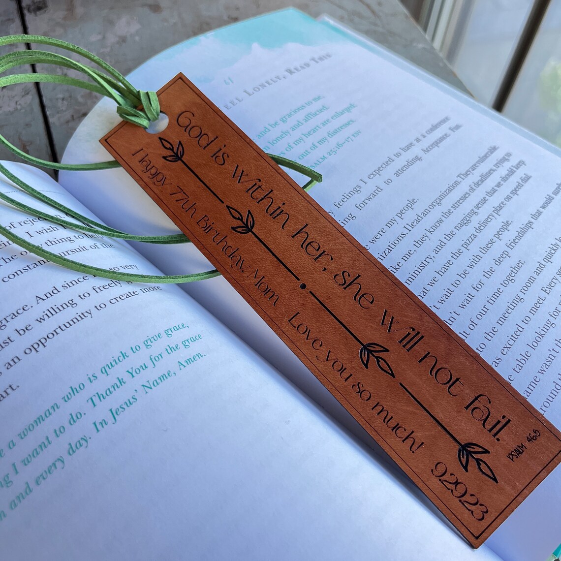 Personalized Leather Bookmark Gift for Mom • Engraved Birthday Keepsake ...