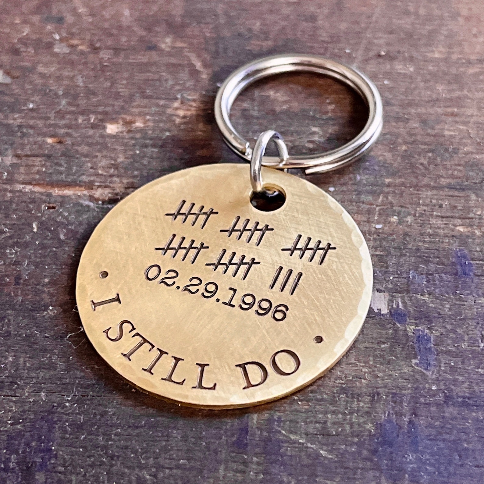 Long Marriage Anniversary Gift, Tally Marks Keychain for Husband ...