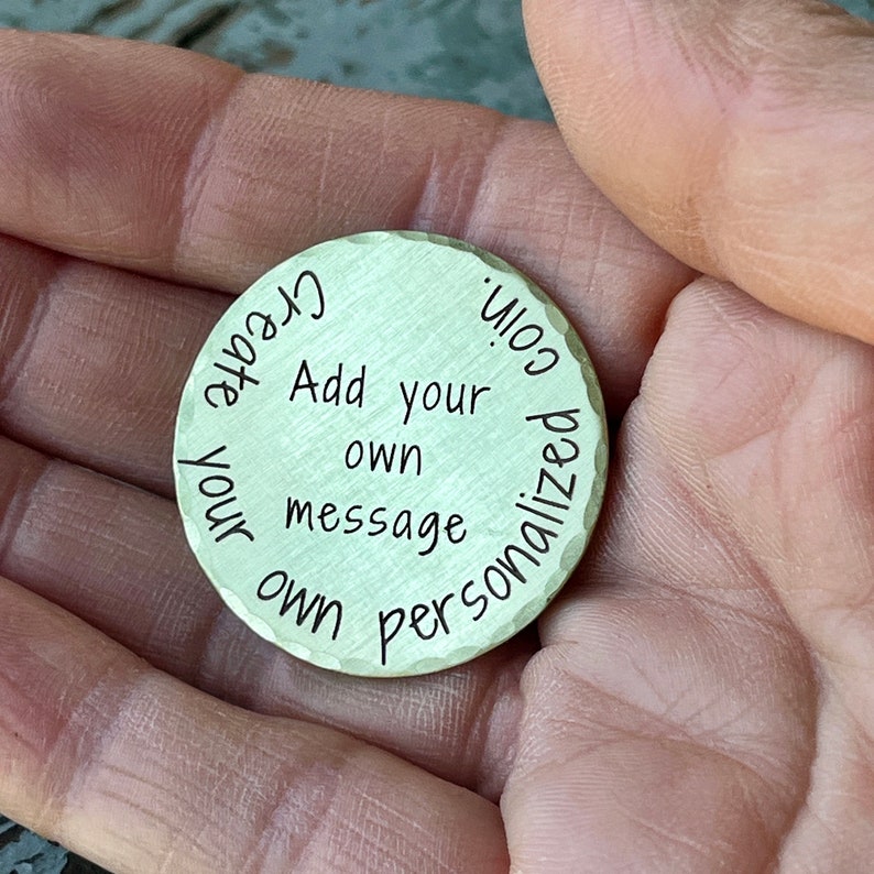 Personalized Brass Pocket Coin: Engraved Message, Sentimental Gift - Etsy
