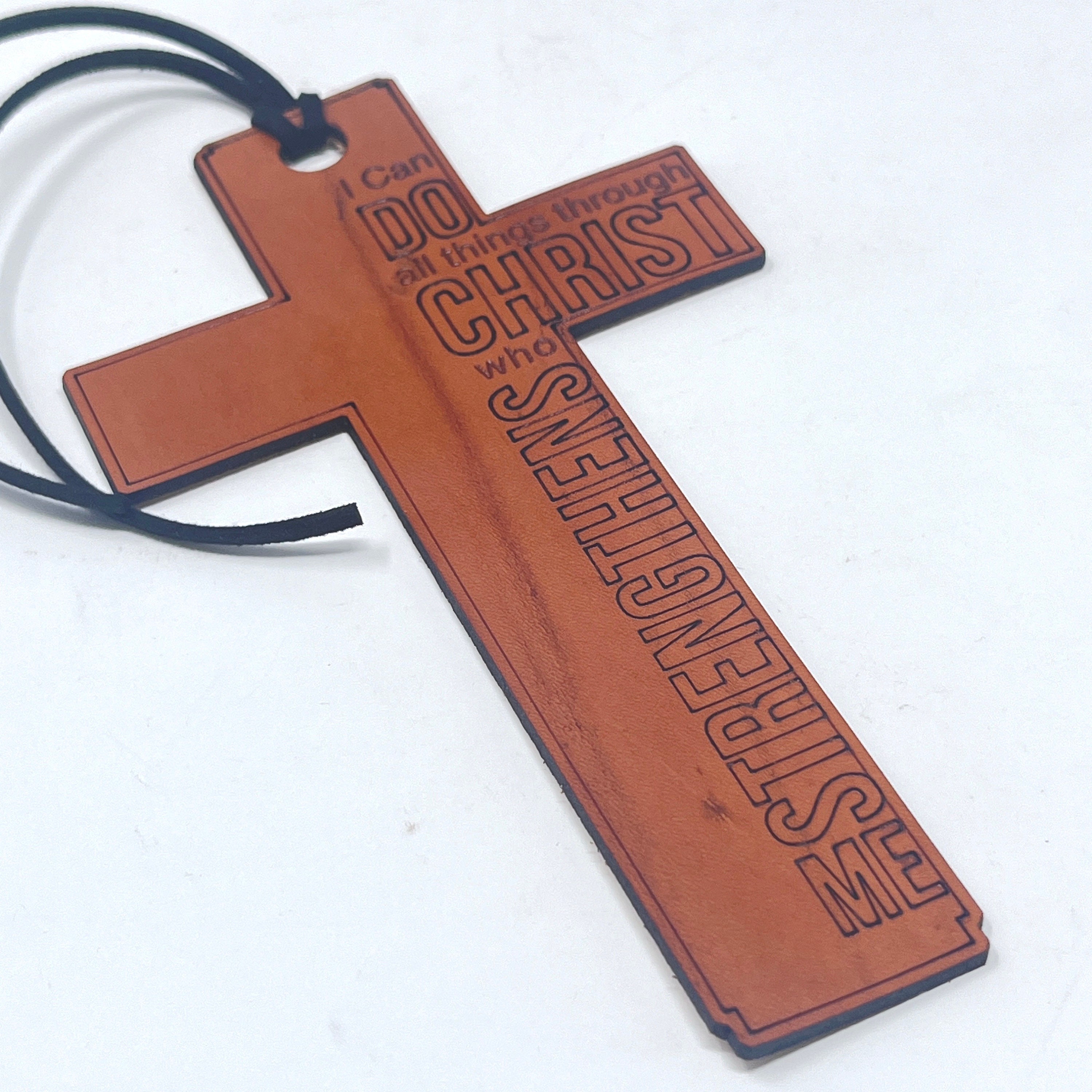 Unique Cross Bookmark • Christian Bible Verse Leather Bookmark ...