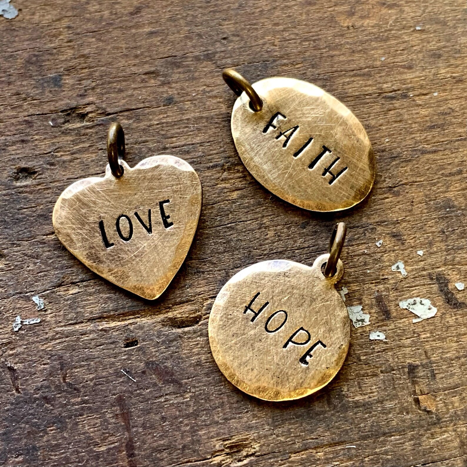 Personalized Brass Charm: Custom Word, Bracelet, Necklace - Etsy