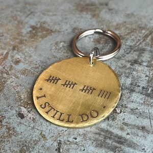 Bronze Anniversary, Tally Marks Keychain, 19th Anniversary Gift ...