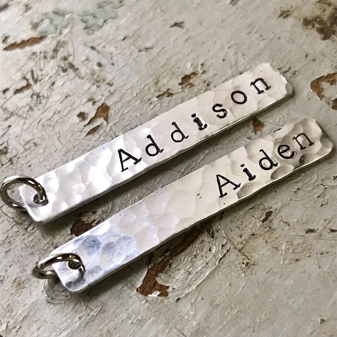 Personalized Charms, Name Charms for Necklace, Silver Nameplate Pendant ...