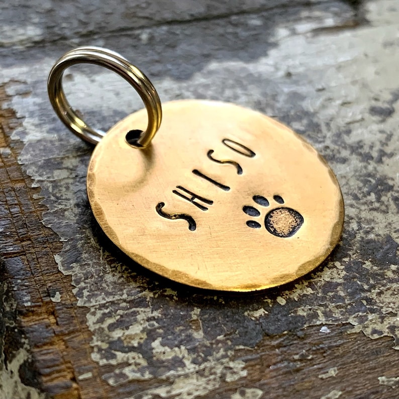 Custom Brass Pet ID Tag: Deeply Engraved Dog & Cat Tag - Etsy UK