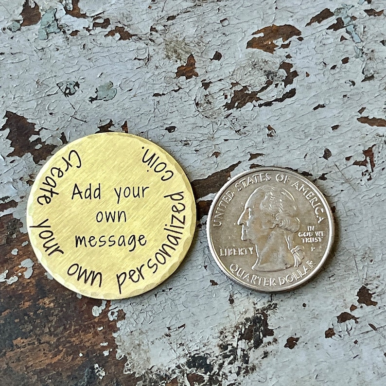 Personalized Brass Pocket Coin: Engraved Message, Sentimental Gift - Etsy