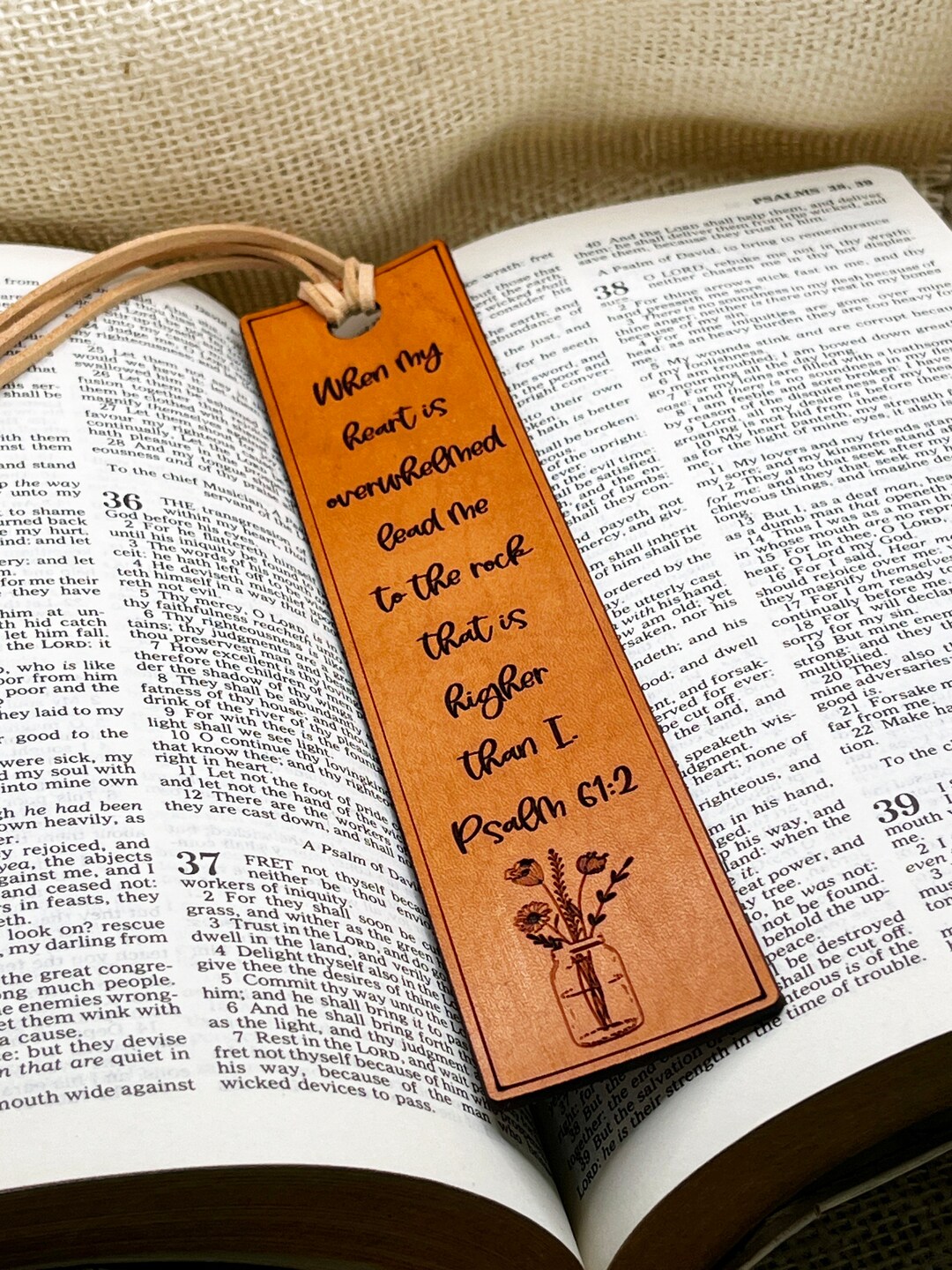 Bible Bookmark in Genuine Leather, Personalized Birthday Gifts for Her ...