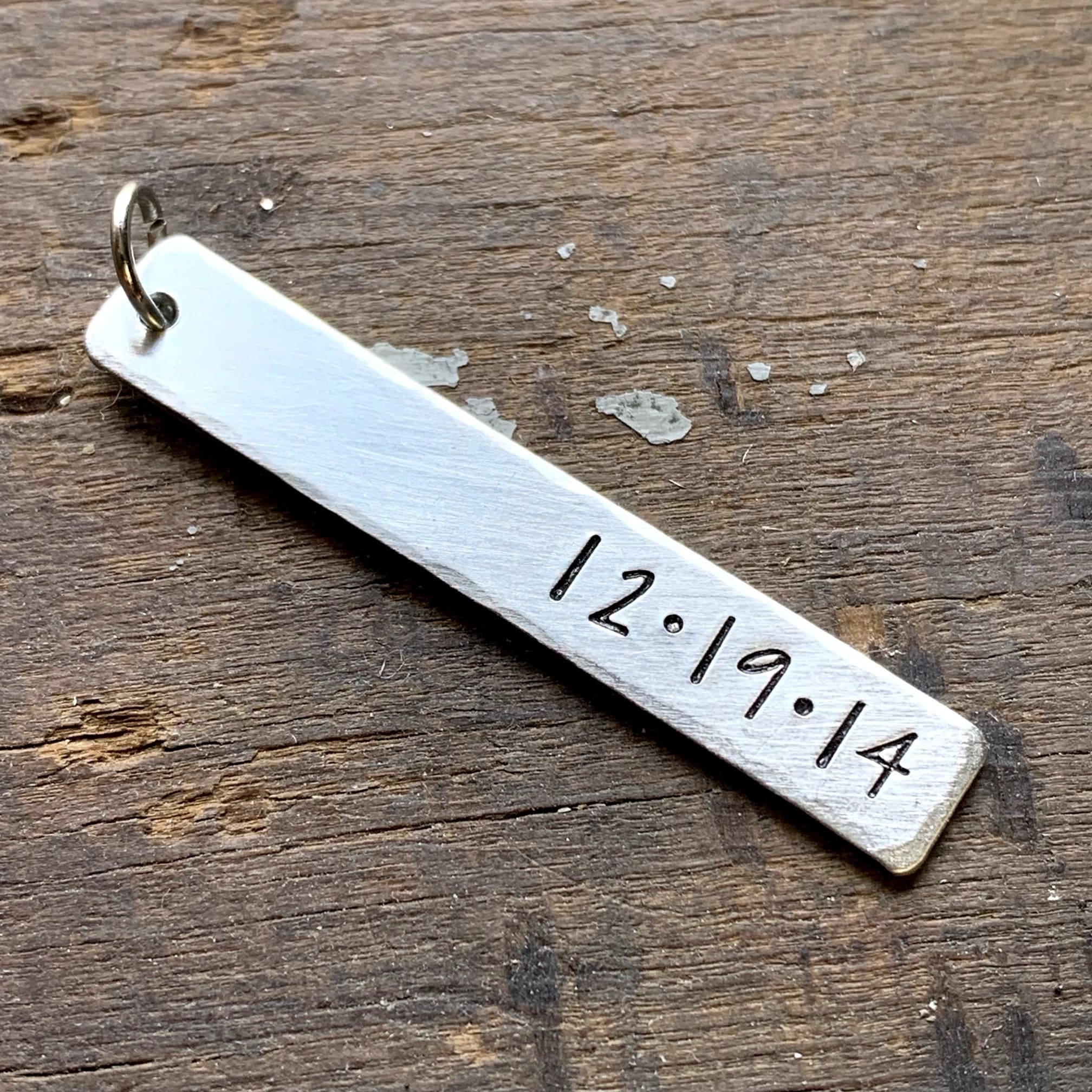 Personalized Date Charm Hammered Finish Charm for Necklace - Etsy
