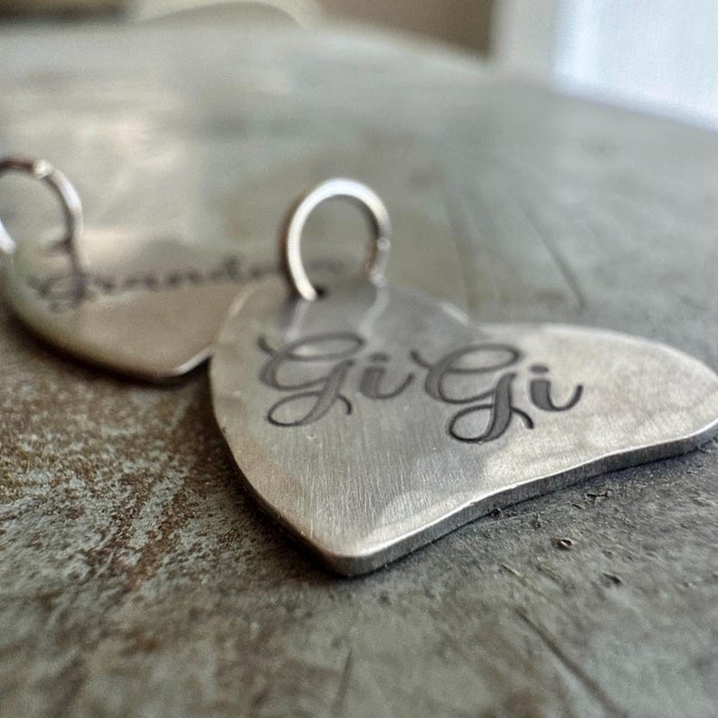 Custom Grandma Heart Necklace: Engraved Stainless Steel, Sterling ...