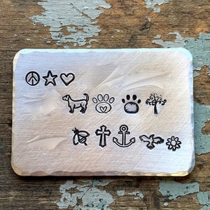 Tiny Hammered Gold Charm, Bracelet, Necklace Custom Brass Name Charm ...