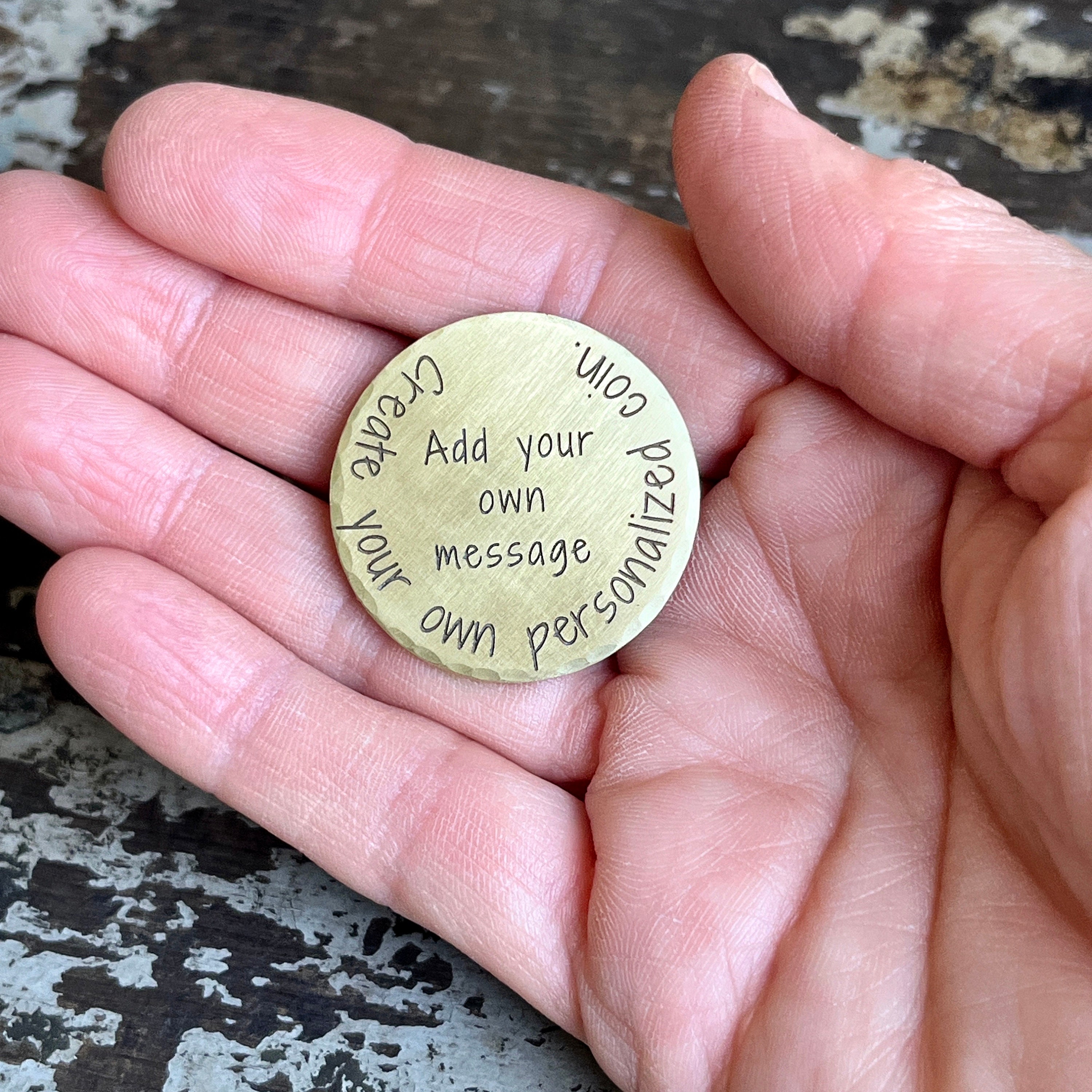 Personalized Brass Pocket Coin: Engraved Message, Sentimental Gift - Etsy