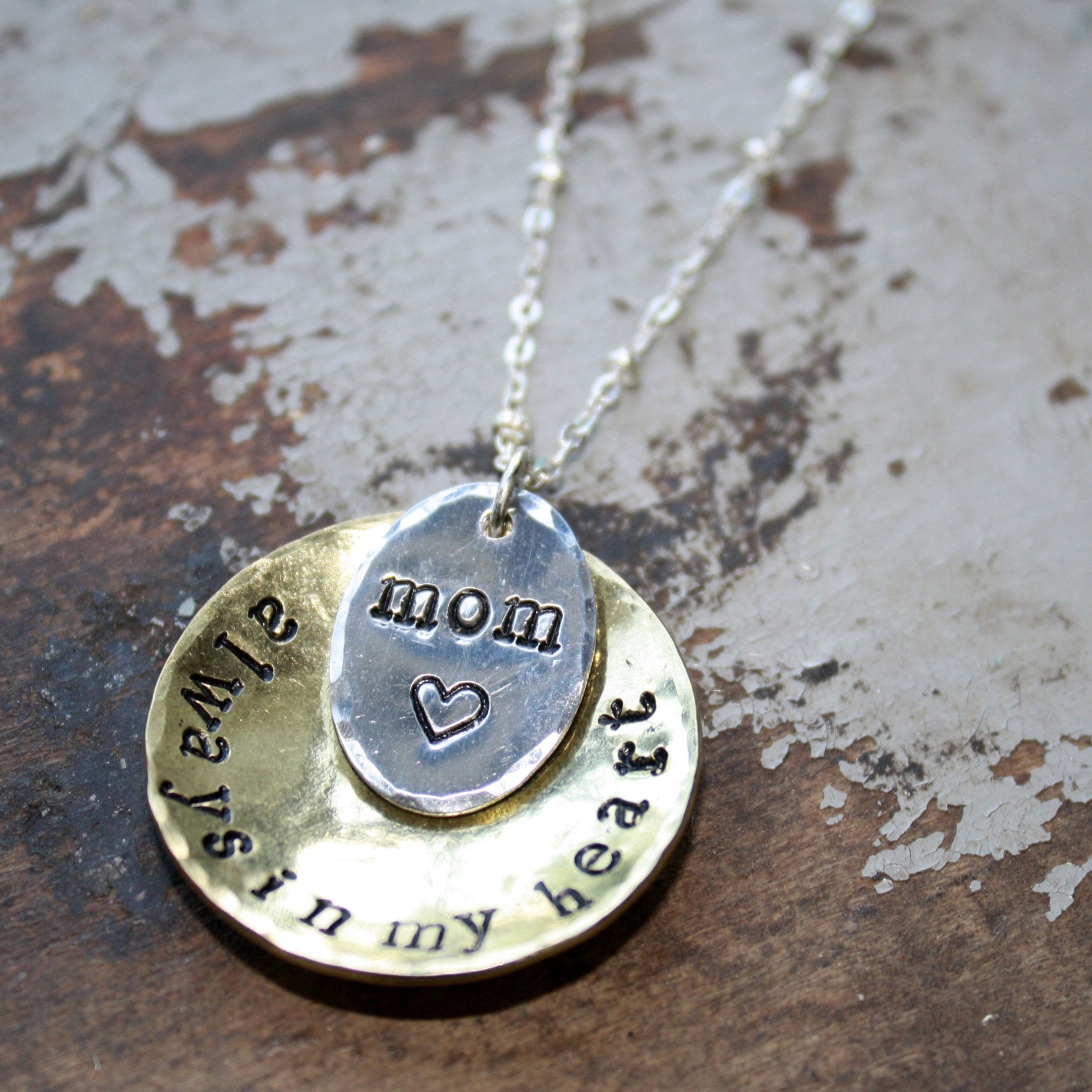 Memorial Necklace Always in My Heart Remembrance Gift | Etsy