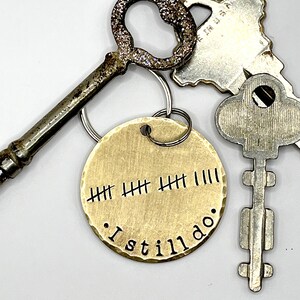 Bronze Anniversary, Tally Marks Keychain, 19th Anniversary Gift ...