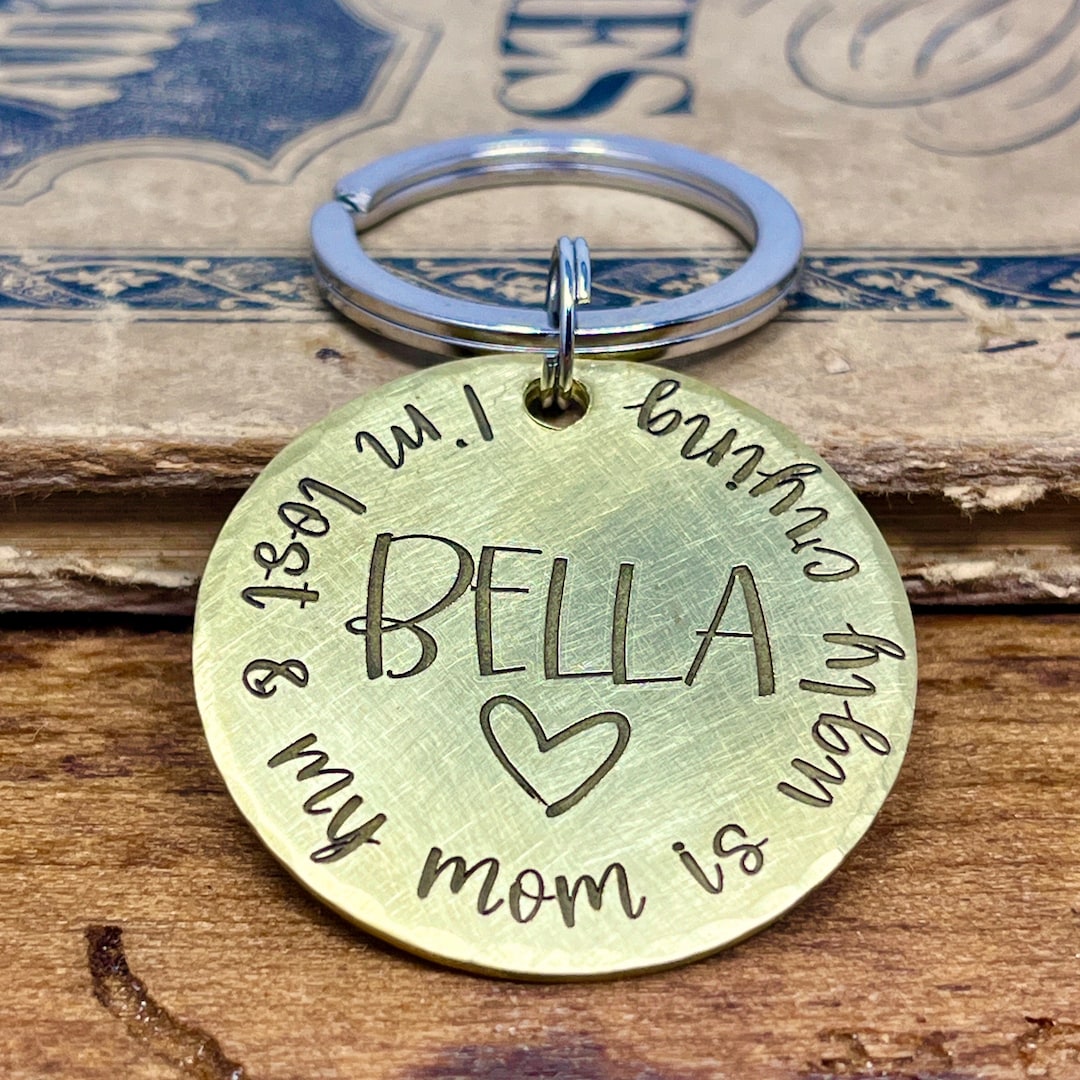 Personalized Brass Dog Tag | Funny Pet ID Tag | Mom is Ugly Crying Dog ...