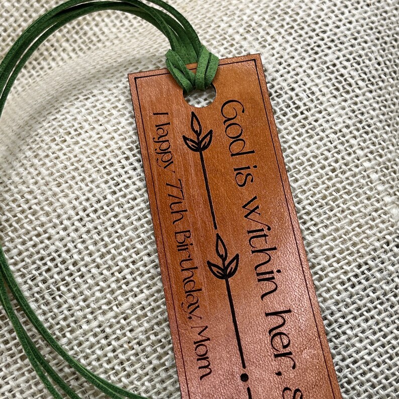 Personalized Leather Bookmark Gift for Mom • Engraved Birthday Keepsake ...