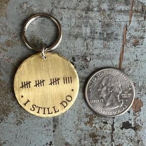 Bronze Anniversary, Tally Marks Keychain, 19th Anniversary Gift ...