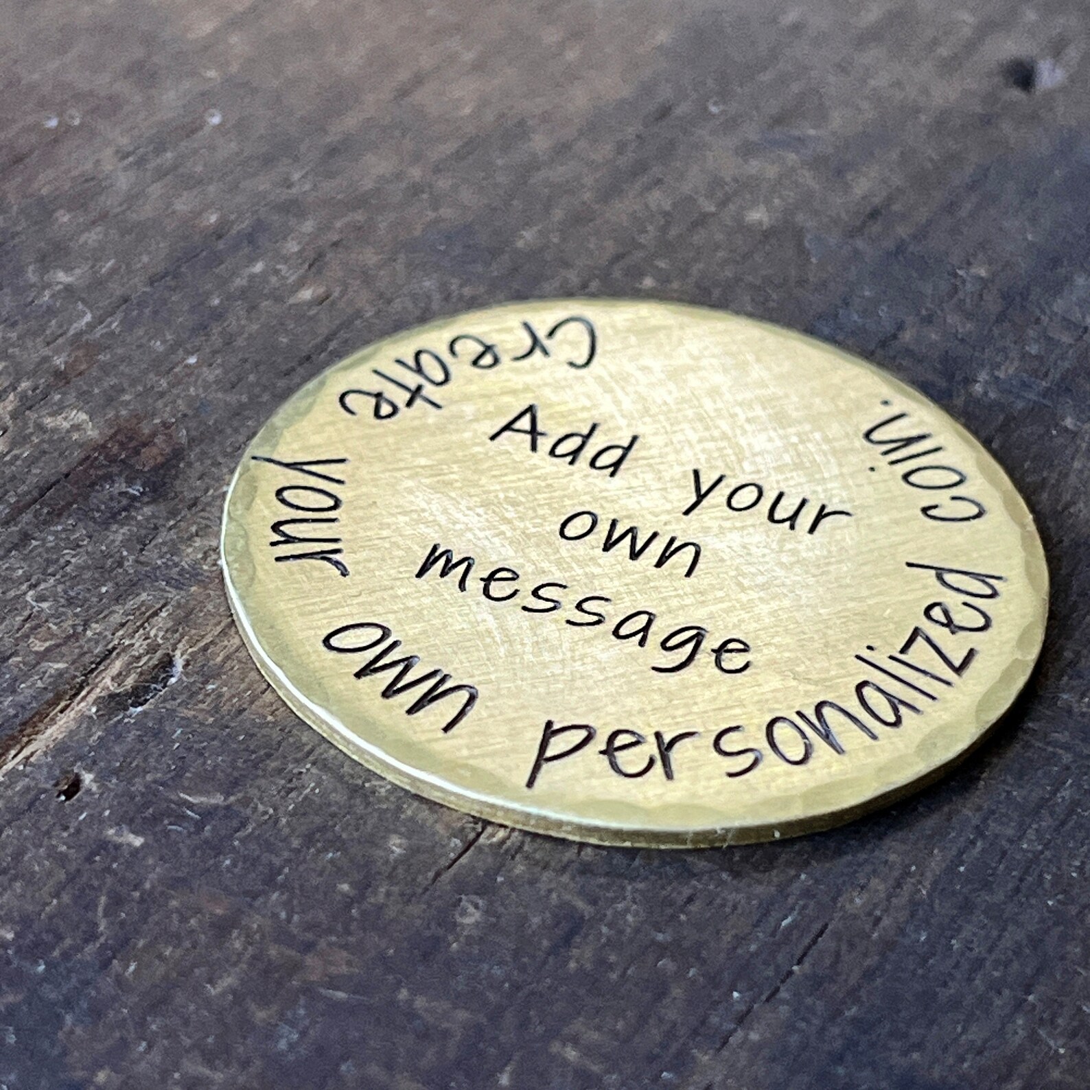 Personalized Brass Pocket Coin: Engraved Message, Sentimental Gift - Etsy