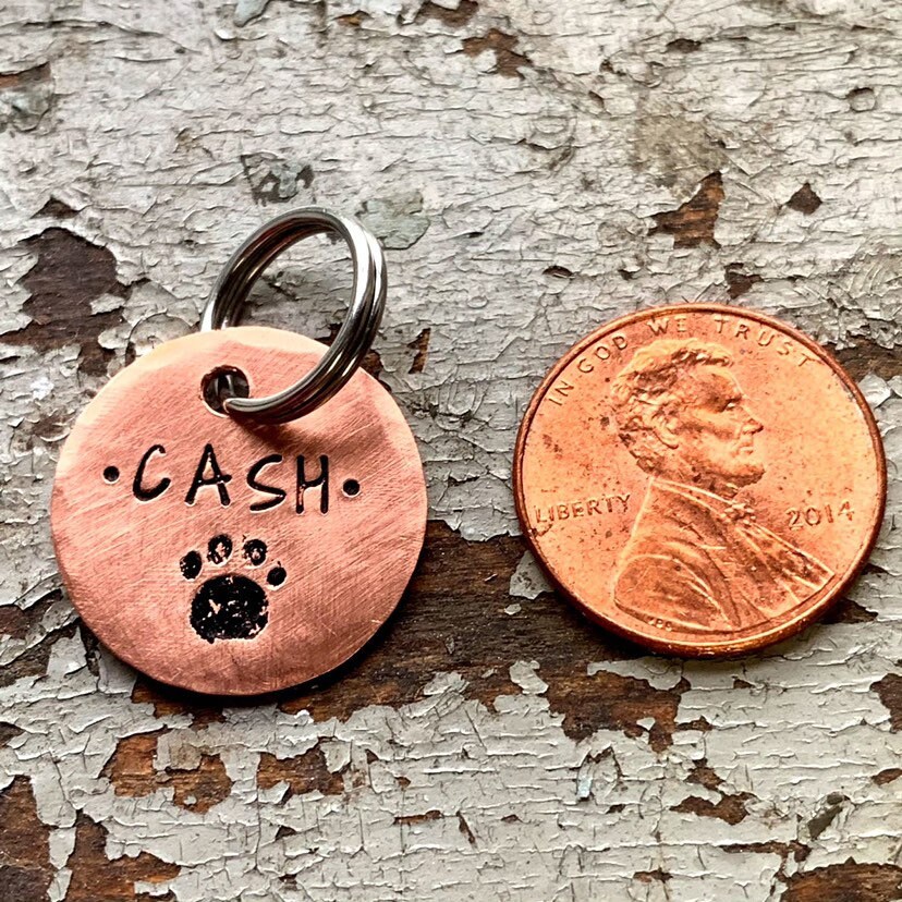 Mini Dog Tag Custom Small Dog Tags Rose Gold ID Tag - Etsy
