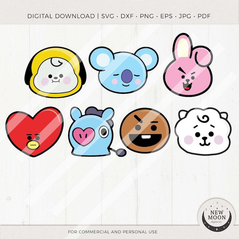 BTS Vector BTS Clip Art Kpop Digital Download Instant - Etsy