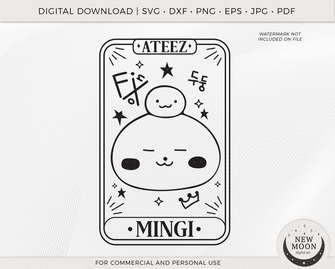 Mingi Fix on Tarot Card Vector | Ateez Svg | Kpop Sticker | Instant ...