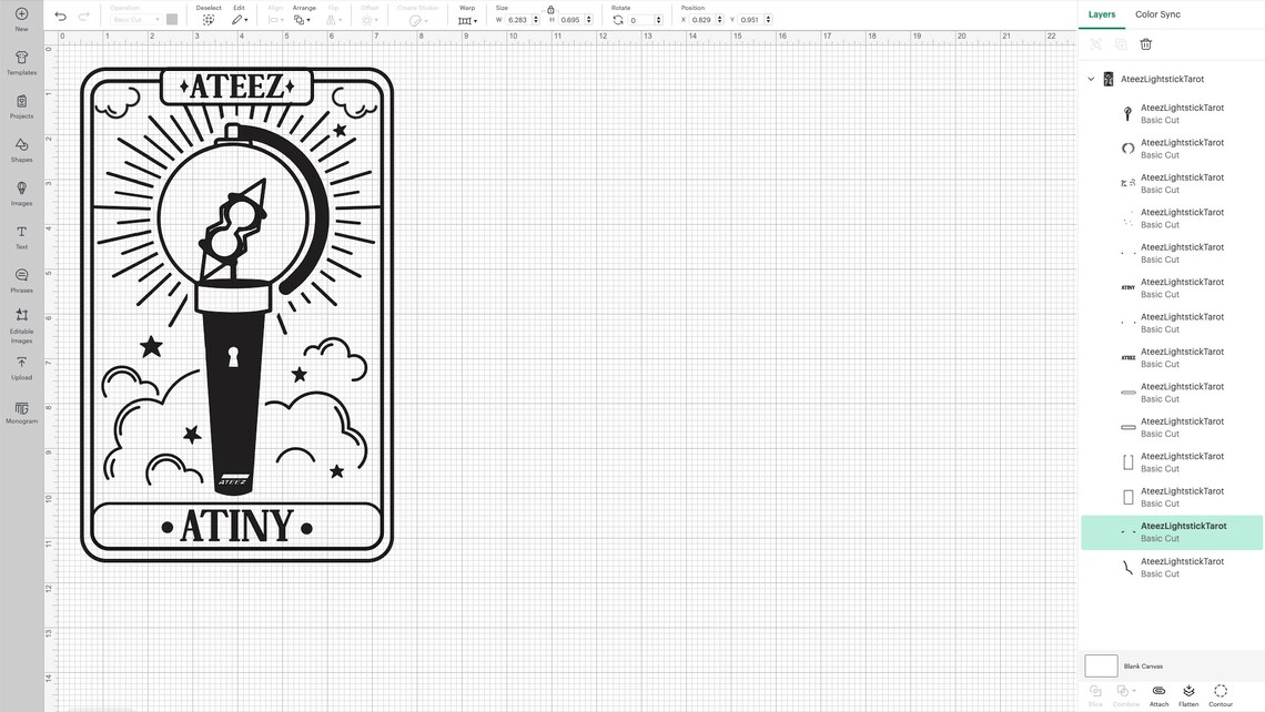 Ateez Lightstick Tarot Card | Ateez Svg | Kpop Vector | Instant ...