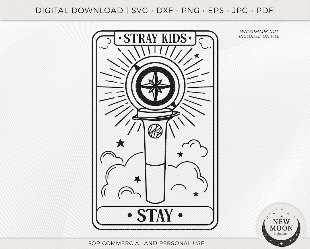 Stray Kids Lightstick Tarot Card Svg | SKZ Clip Art | Kpop Digital ...
