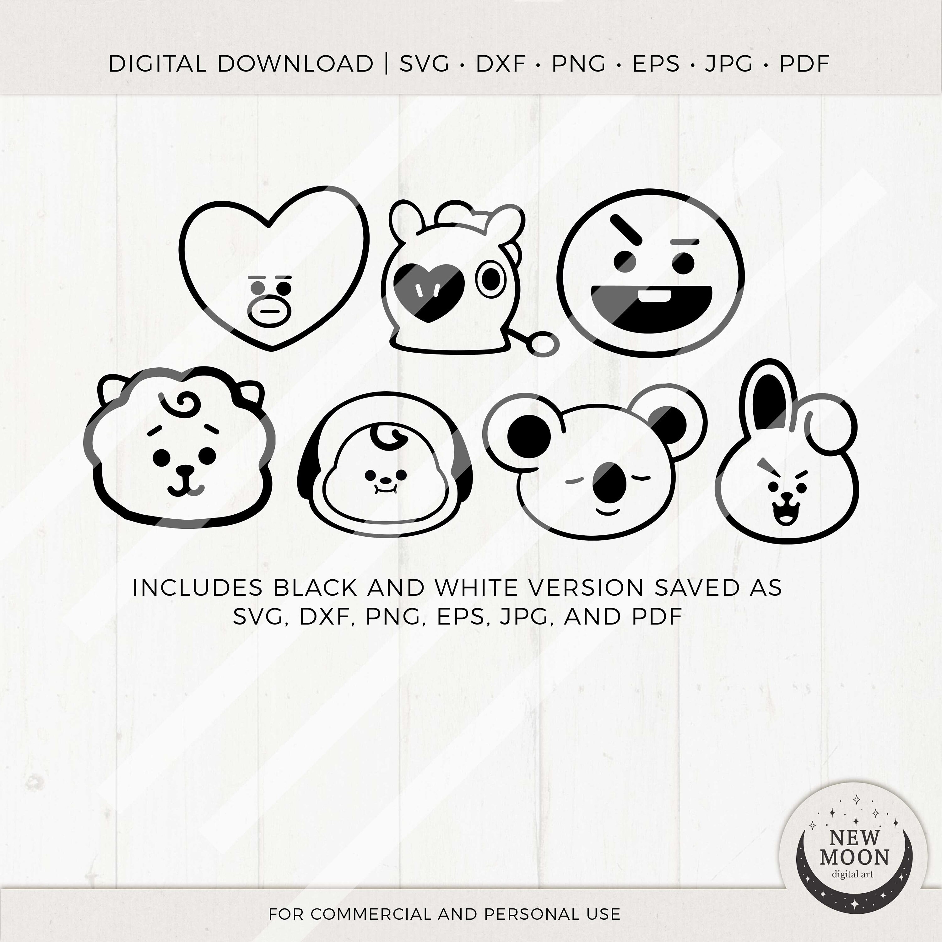 BTS Vector BTS Clip Art Kpop Digital Download Instant - Etsy