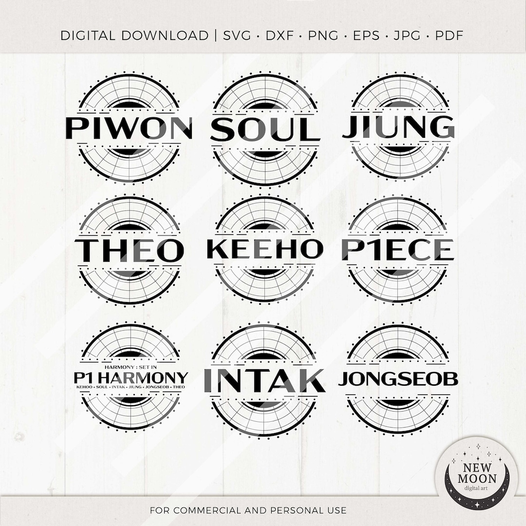 P1 Harmony Set in Vector | P1ece Svg | Kpop Digital Download ...