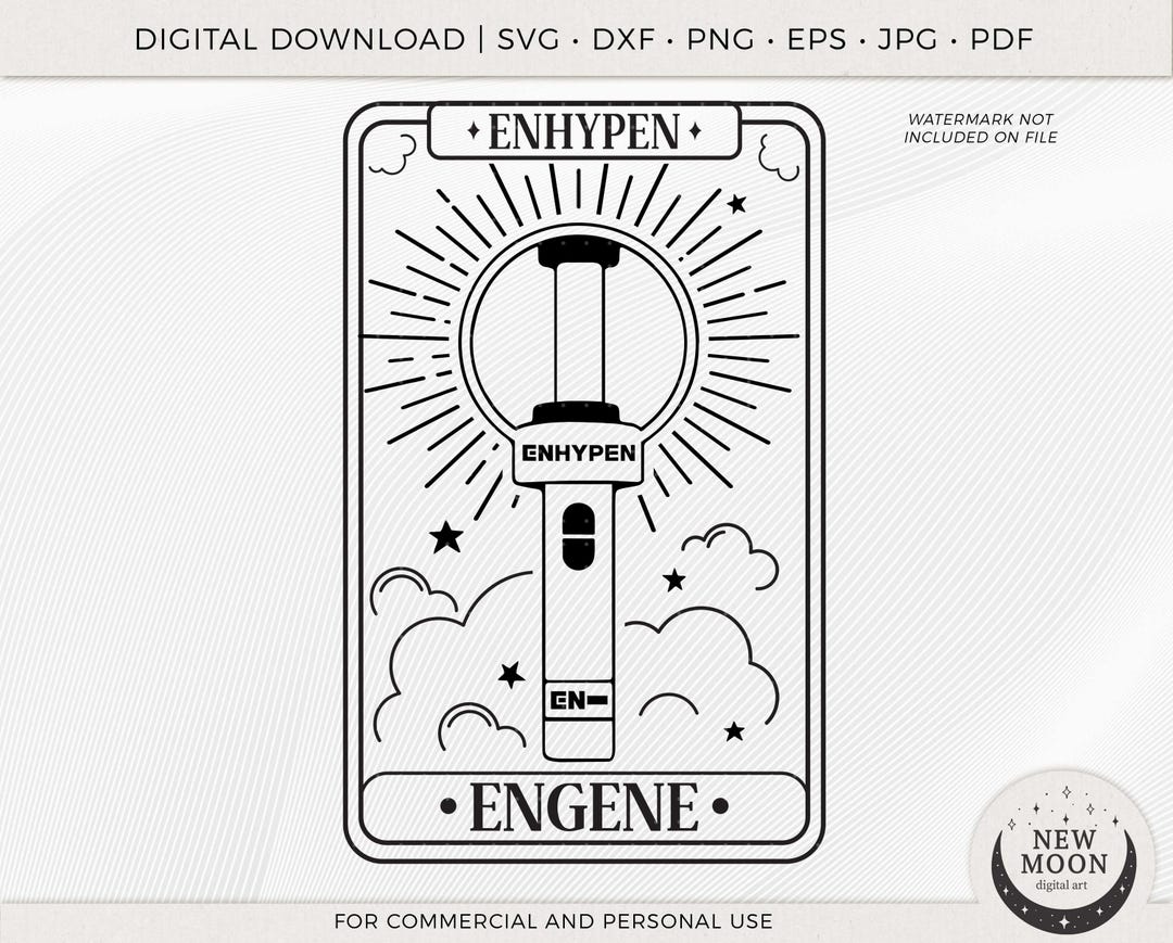 Enhypen Lightstick Tarot Card Svg Eps Pdf Jpg Png Enhypen Decal Enhypen ...