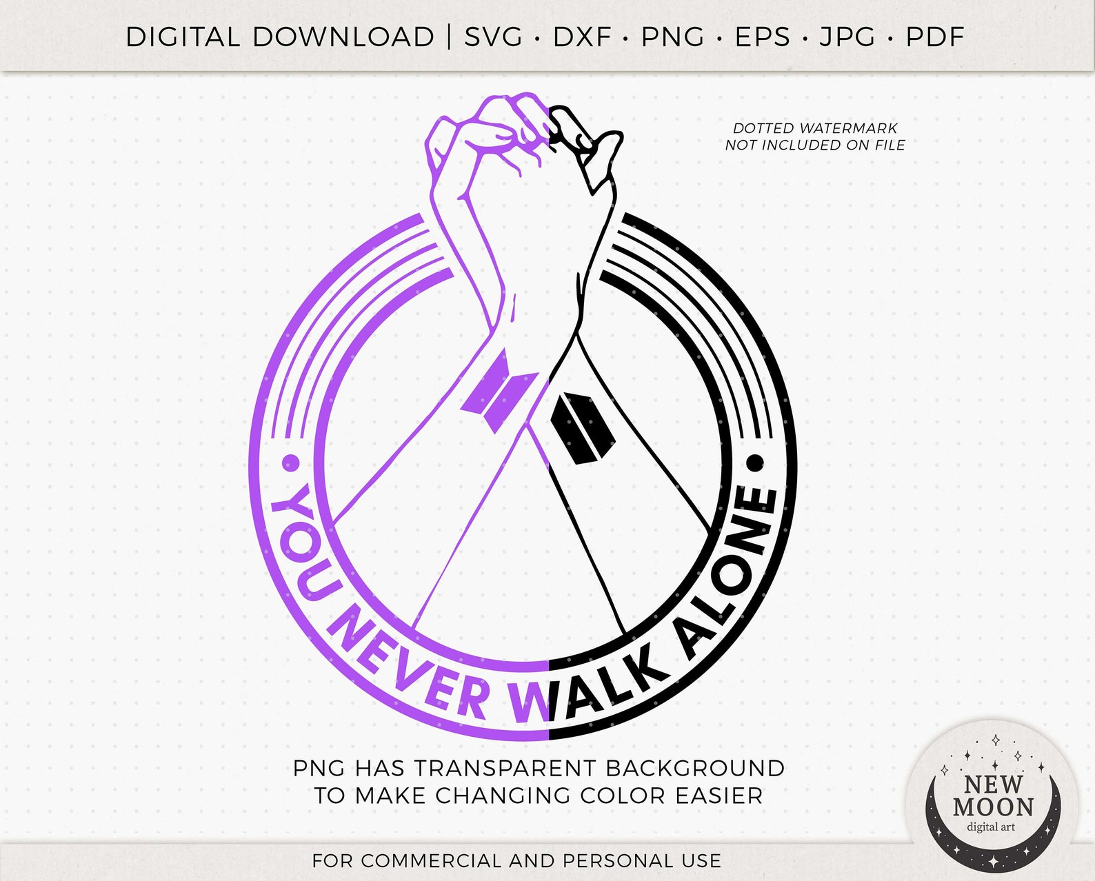 Never Walk Alone Sticker BTS Svg Kpop Digital Download - Etsy