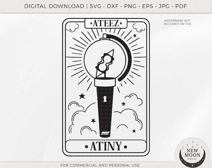 Ateez Lightstick Tarot Card | Ateez Svg | Kpop Vector | Instant ...