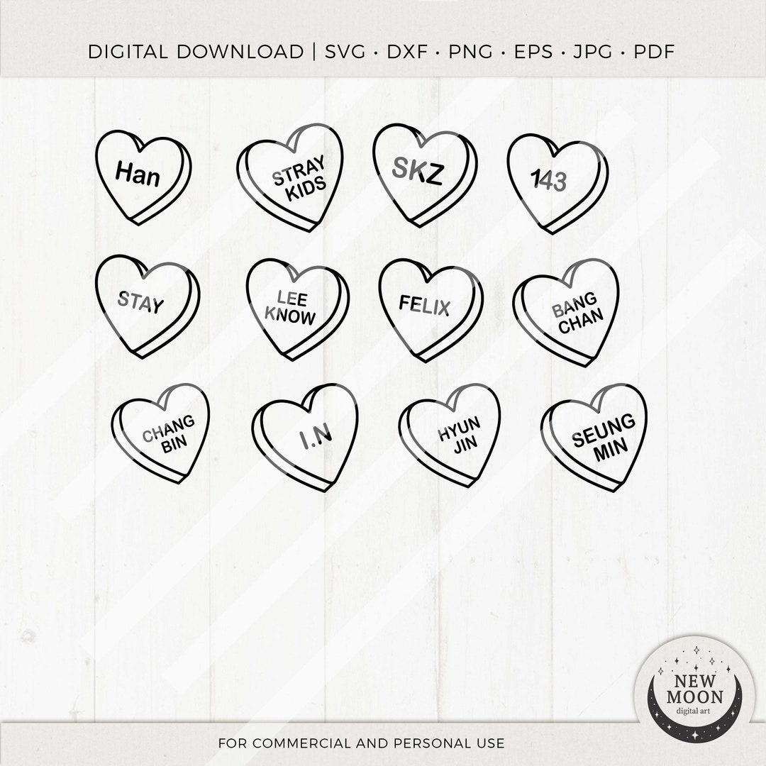 Stray Kids Conversation Hearts Svg Eps Pdf Jpg Png | Stay Decal ...
