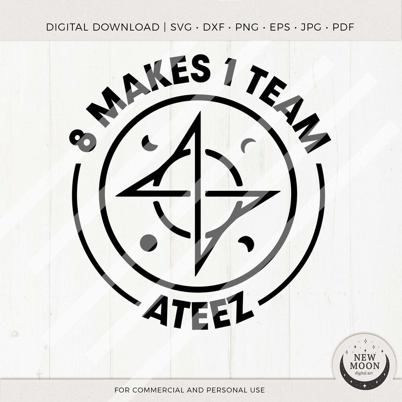 Ateez 8 Makes 1 Team Svg Eps Pdf Jpg Png | Atiny Decal | Ateez Sticker ...