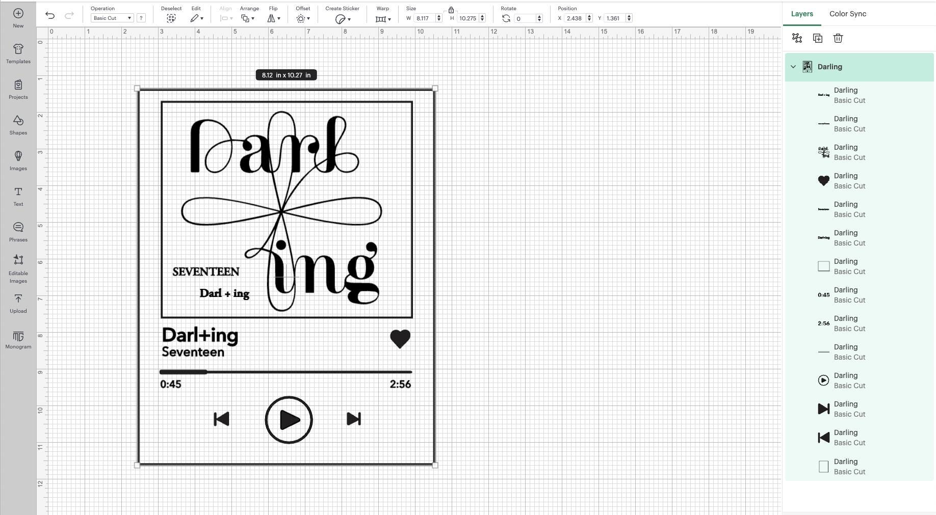 Seventeen Darling Music Player | SVNTN Svg | Kpop Digital Download ...