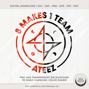 Ateez 8 Makes 1 Team Svg Eps Pdf Jpg Png | Atiny Decal | Ateez Sticker ...