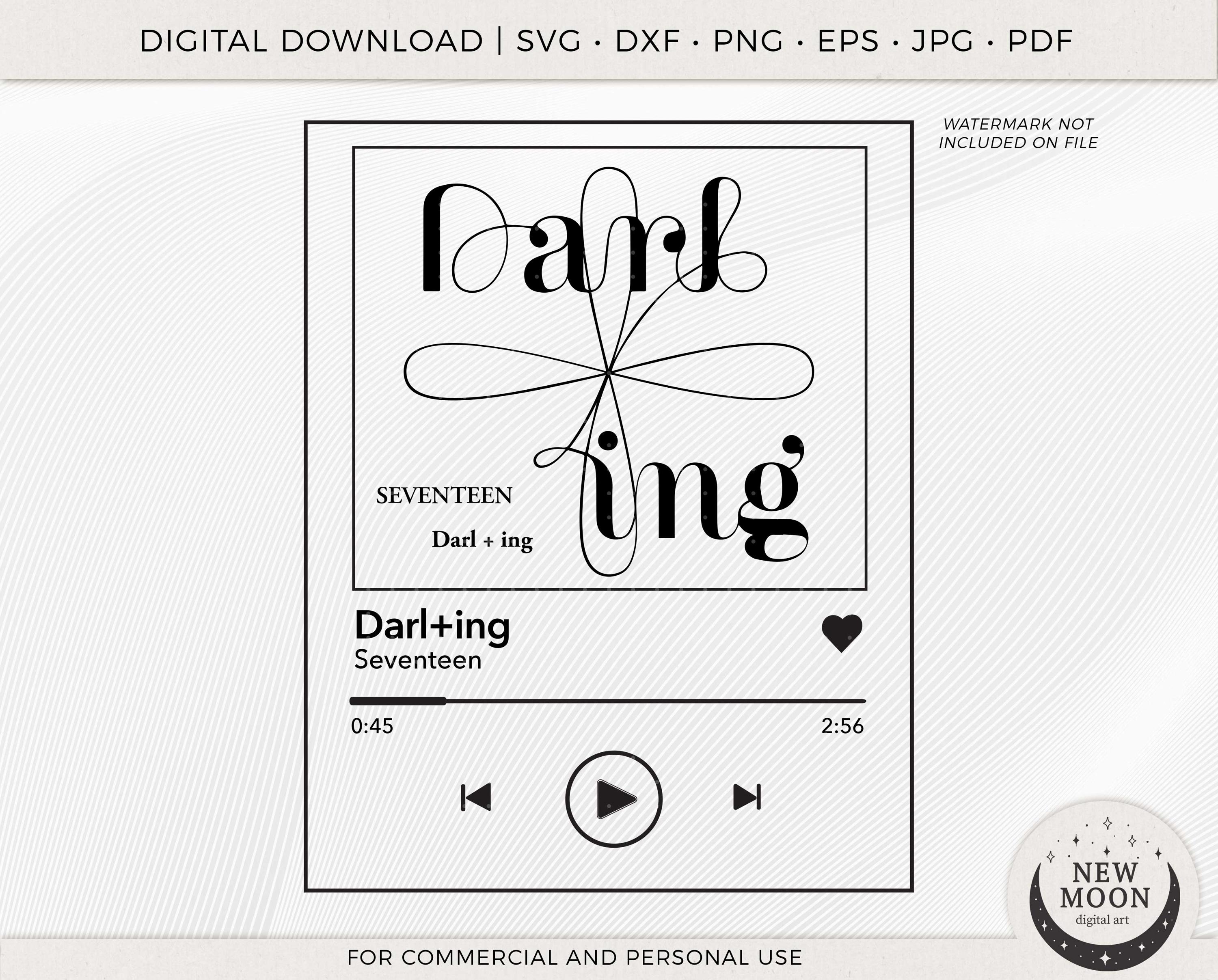 Seventeen Darling Music Player | SVNTN Svg | Kpop Digital Download ...