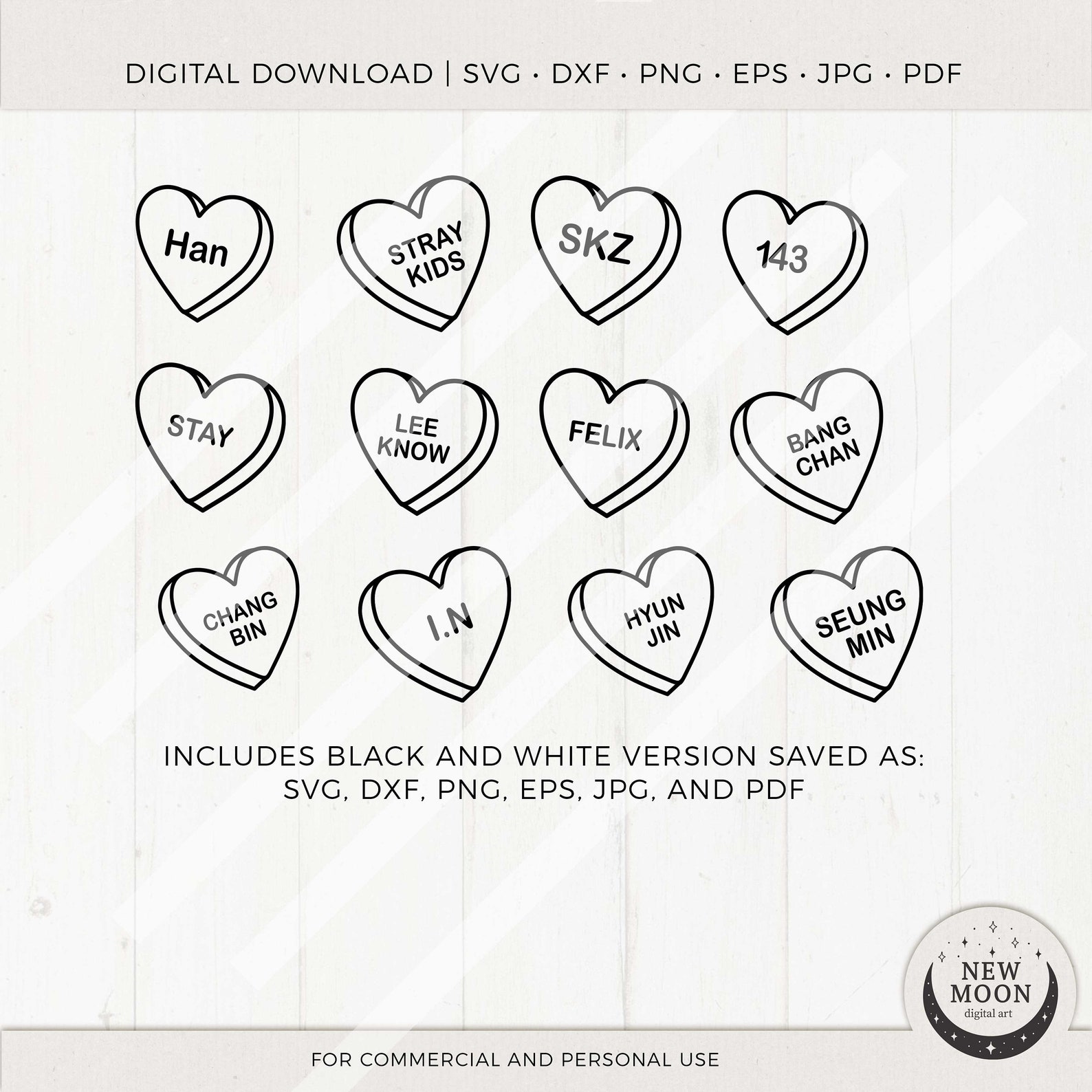 Stray Kids Candy Heart Sticker | SKZ Valentine Clip Art | Kpop Digital ...