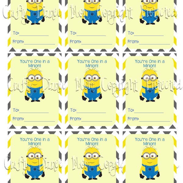 Minion Valentine - Etsy
