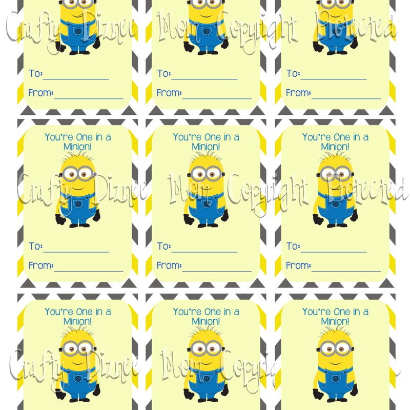 Minion Valentines - Etsy