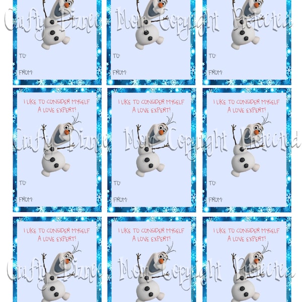 Olaf Valentines - Etsy