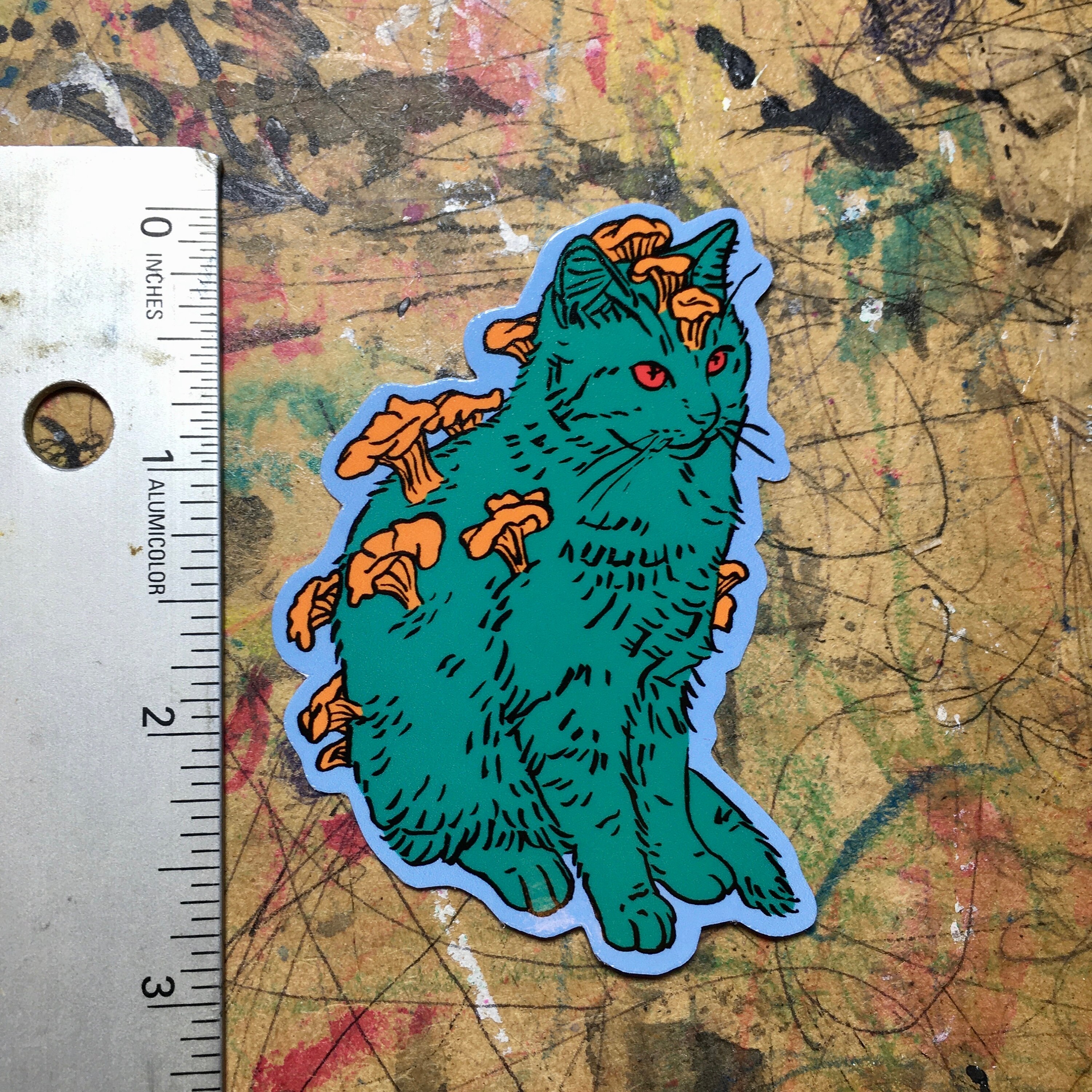 Chanterelle Cat Sticker - Etsy